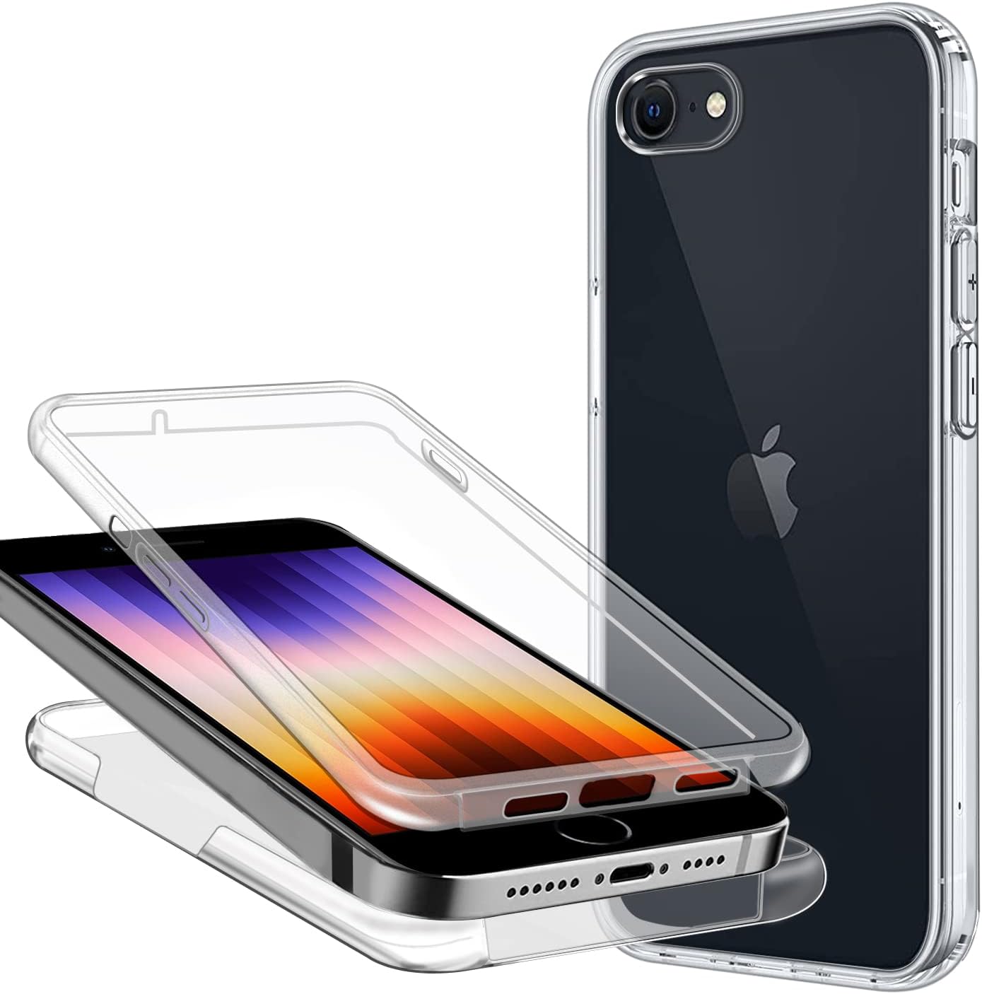 Schutzhülle für iPhone SE 2020/2022/iPhone 7/iPhone 8, 360-Grad-Schutz ...
