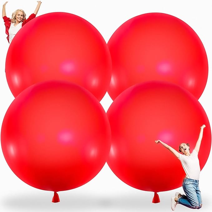 Amazon.com: Karenhi 4 Pcs 72 Inch Giant Balloons Big Round Latex Jumbo ...