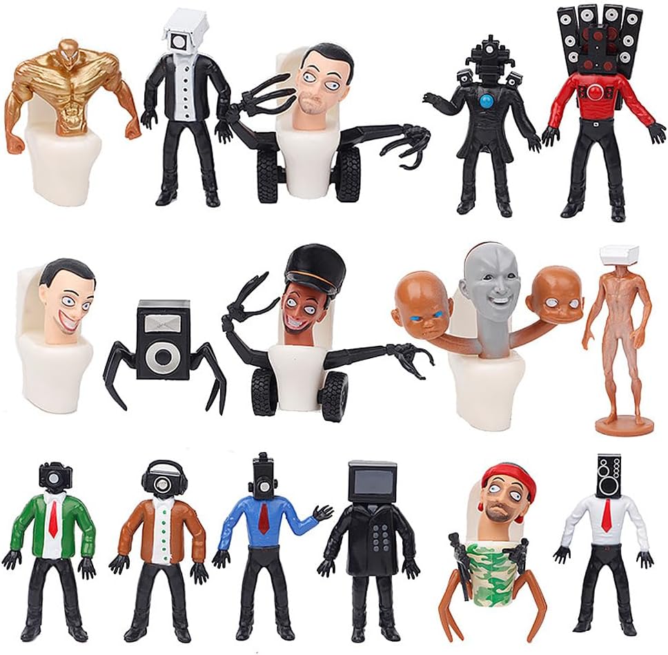 Amazon.co.jp: New Skibidi Toilet Figure Model Set - 16 Pcs Anime Game ...