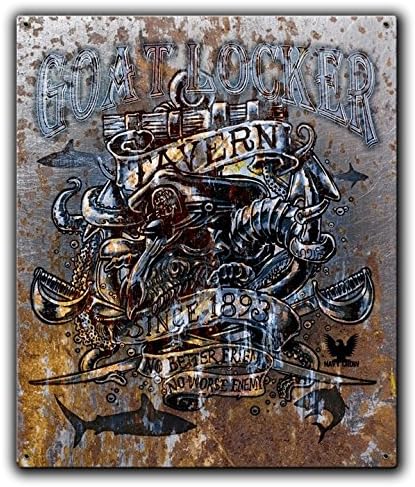 Amazon.com: Goat Locker Rusted 12x15" Metal Sign : Everything Else