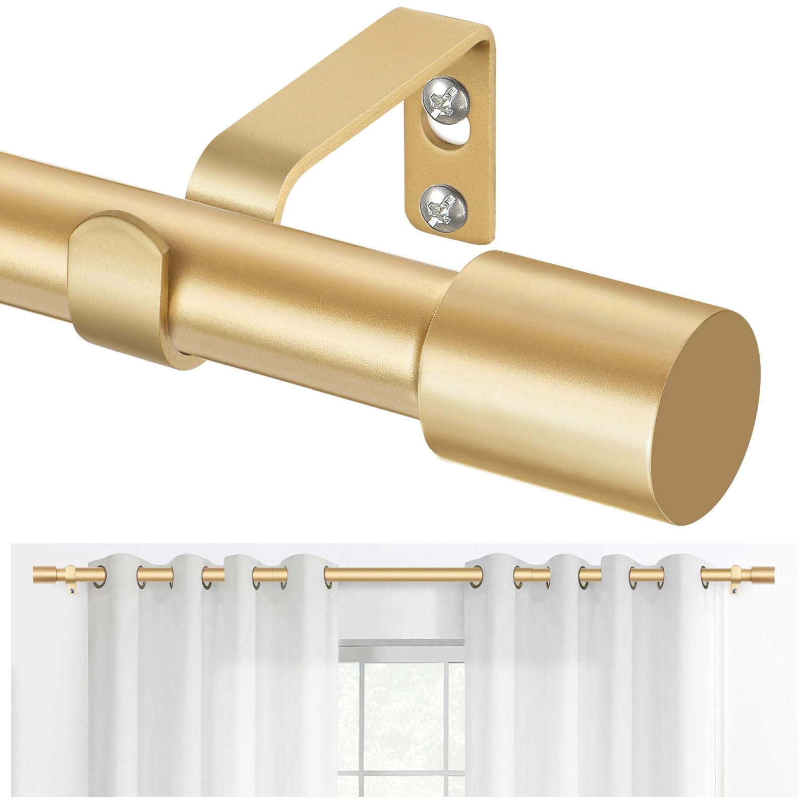 Amazon.com: TONIAL Gold Curtain Rods 32 to 58 Inch(2.6 to 4.8 ft ...