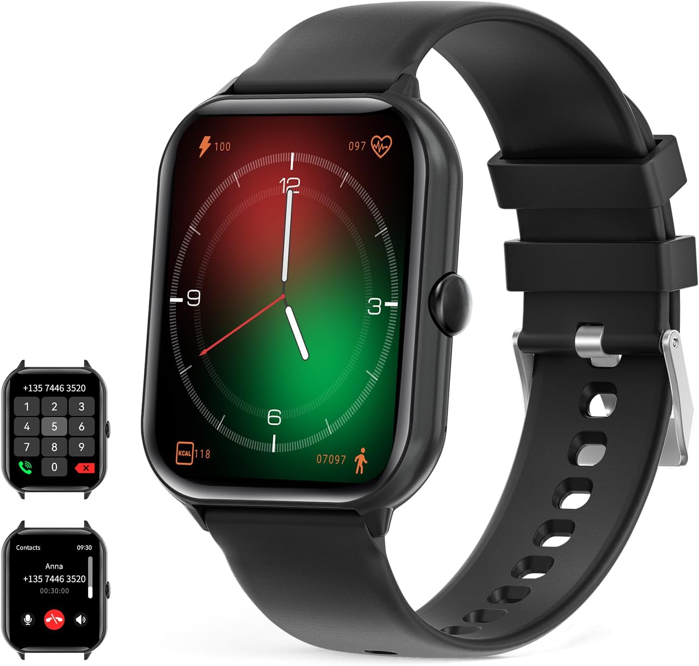 UHOOFIT Montre Connectée Homme Femmes avec Appels Bluetooth, 1,95 ...