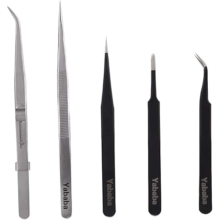 Amazon.com: 6PCS Precision Tweezers Set, Upgraded Anti-Static Stainless ...