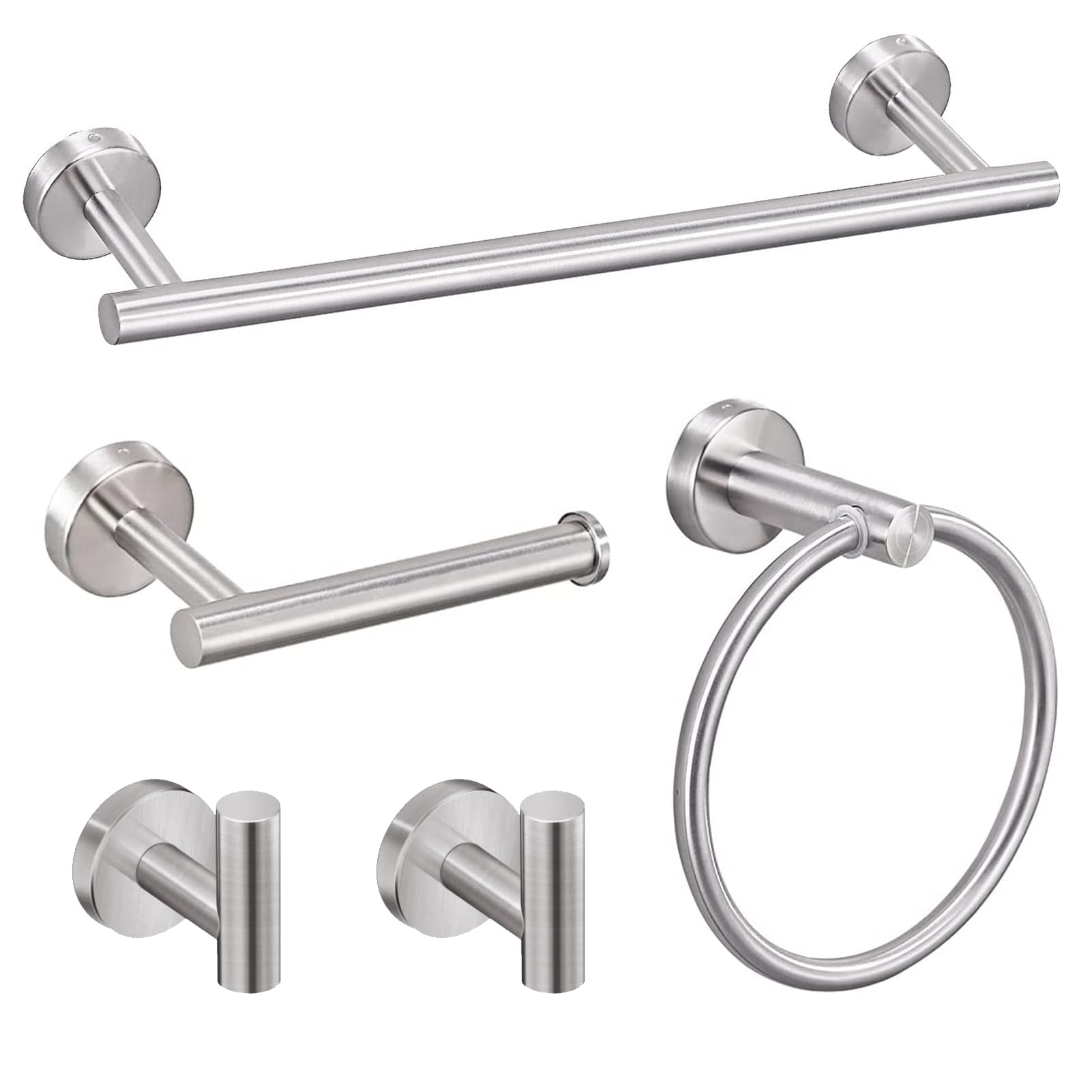 JUSTHERE 5 Pieces Brushed Nickel Bathroom Hardware Set, Bathroom ...