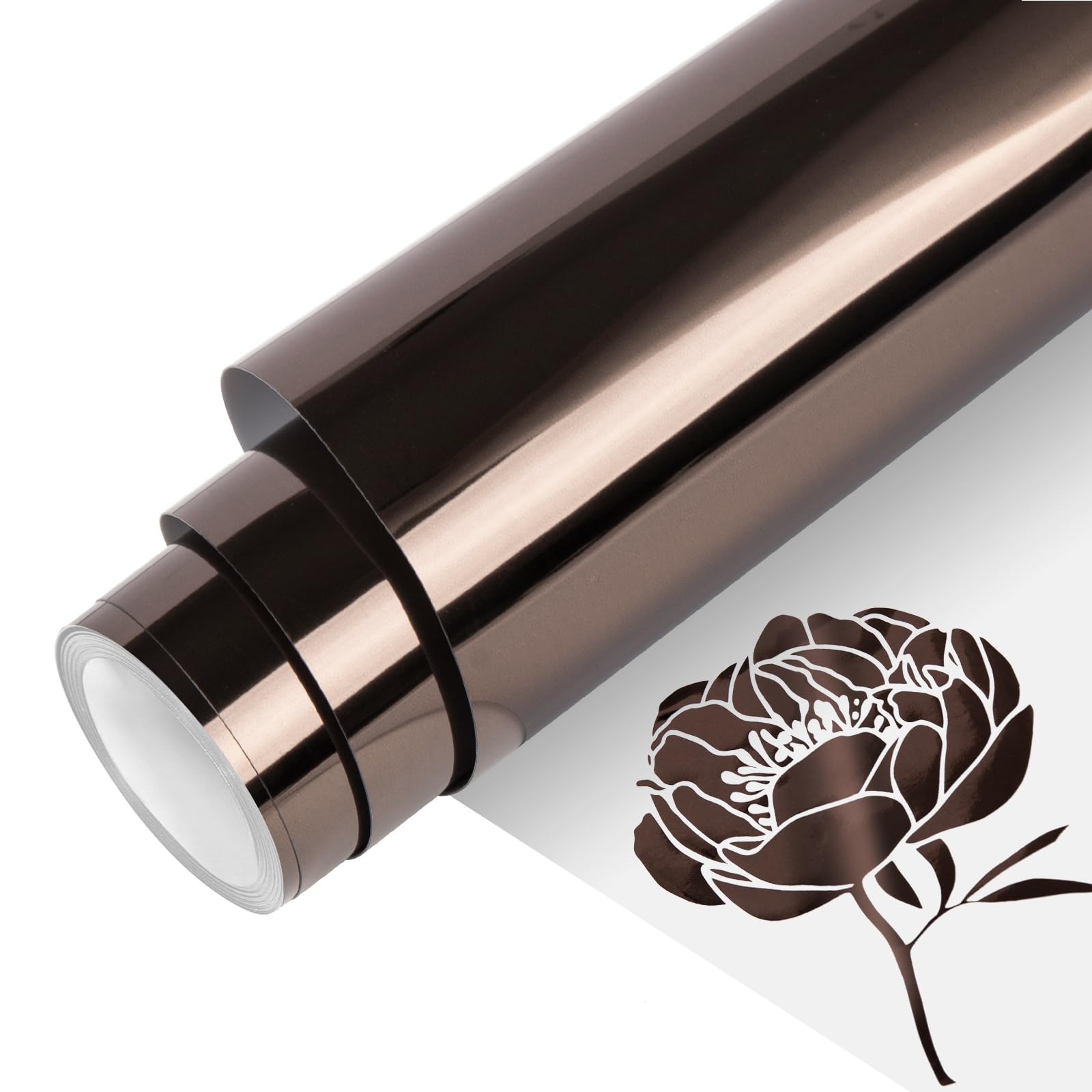 Snapklik.com : Metallic Foil HTV Vinyl Roll 12"x5ft Brown Chrome Heat ...