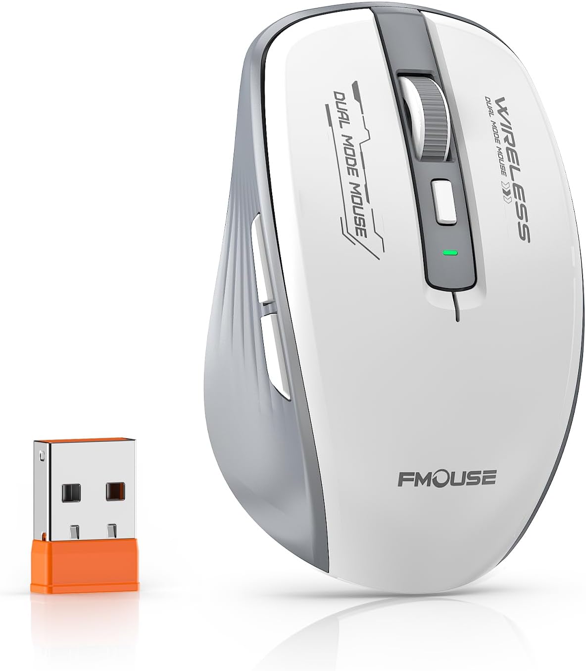 Amazon.com: FMOUSE Wireless Mouse (Bluetooth & 2.4GHz USB) with Forward/Backward Side Keys ...