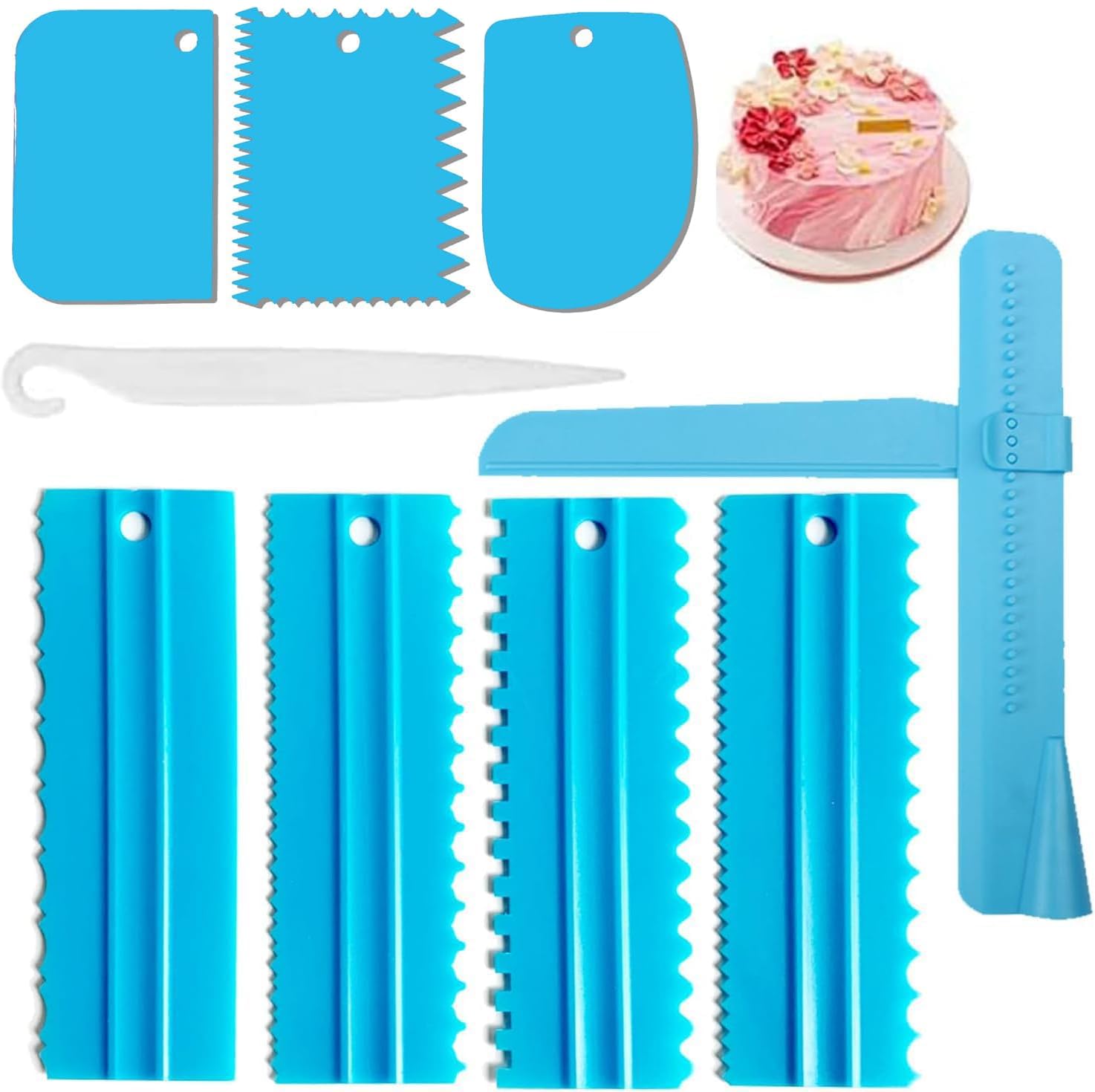 Amazon.com: Cake Scraper Set of 9 Packs, Cake Scraper Smoother Set ...