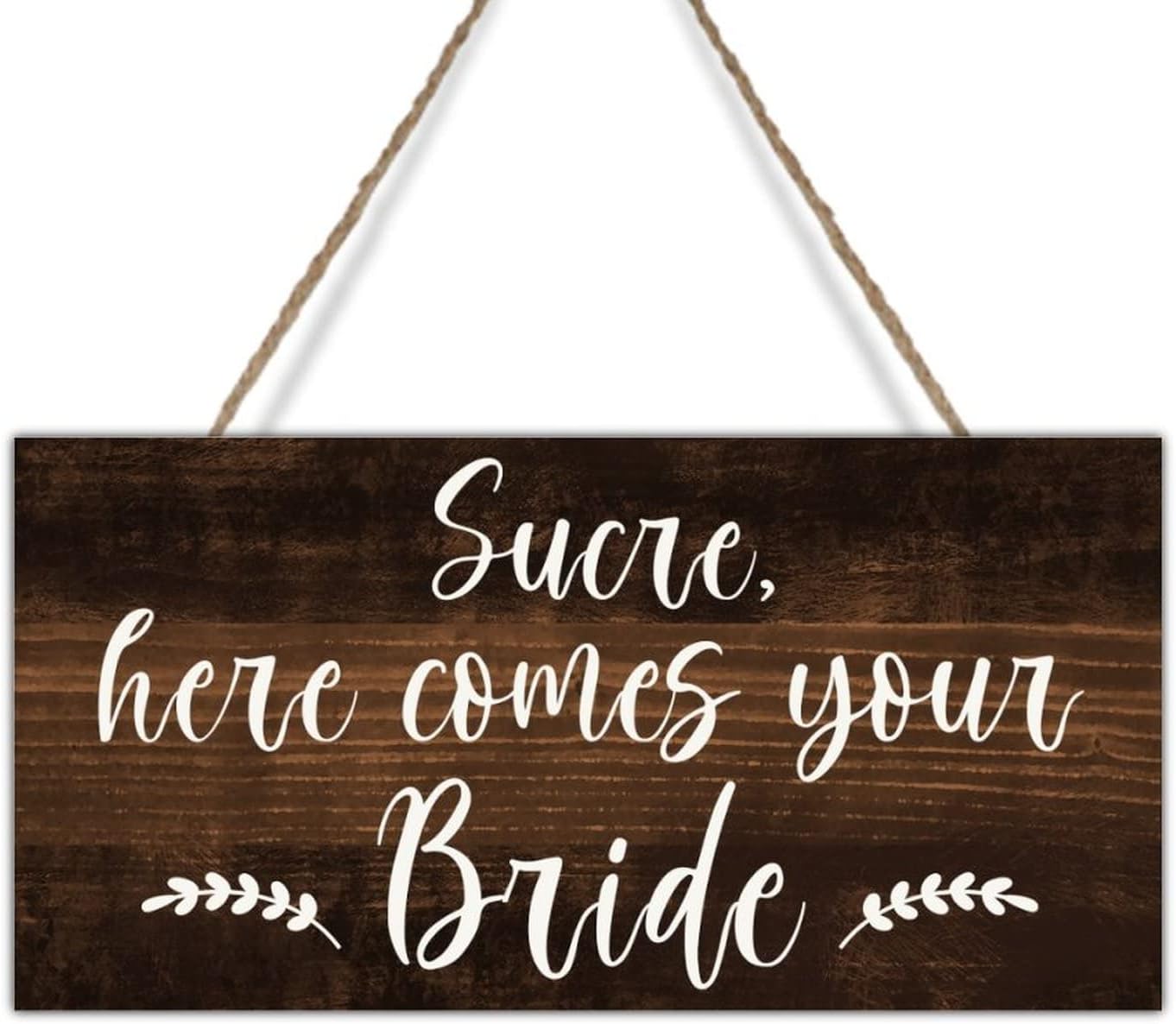 Amazon.com: Sure Here Comes Your Bride Rustic Wedding Sign Ring Bearer ...