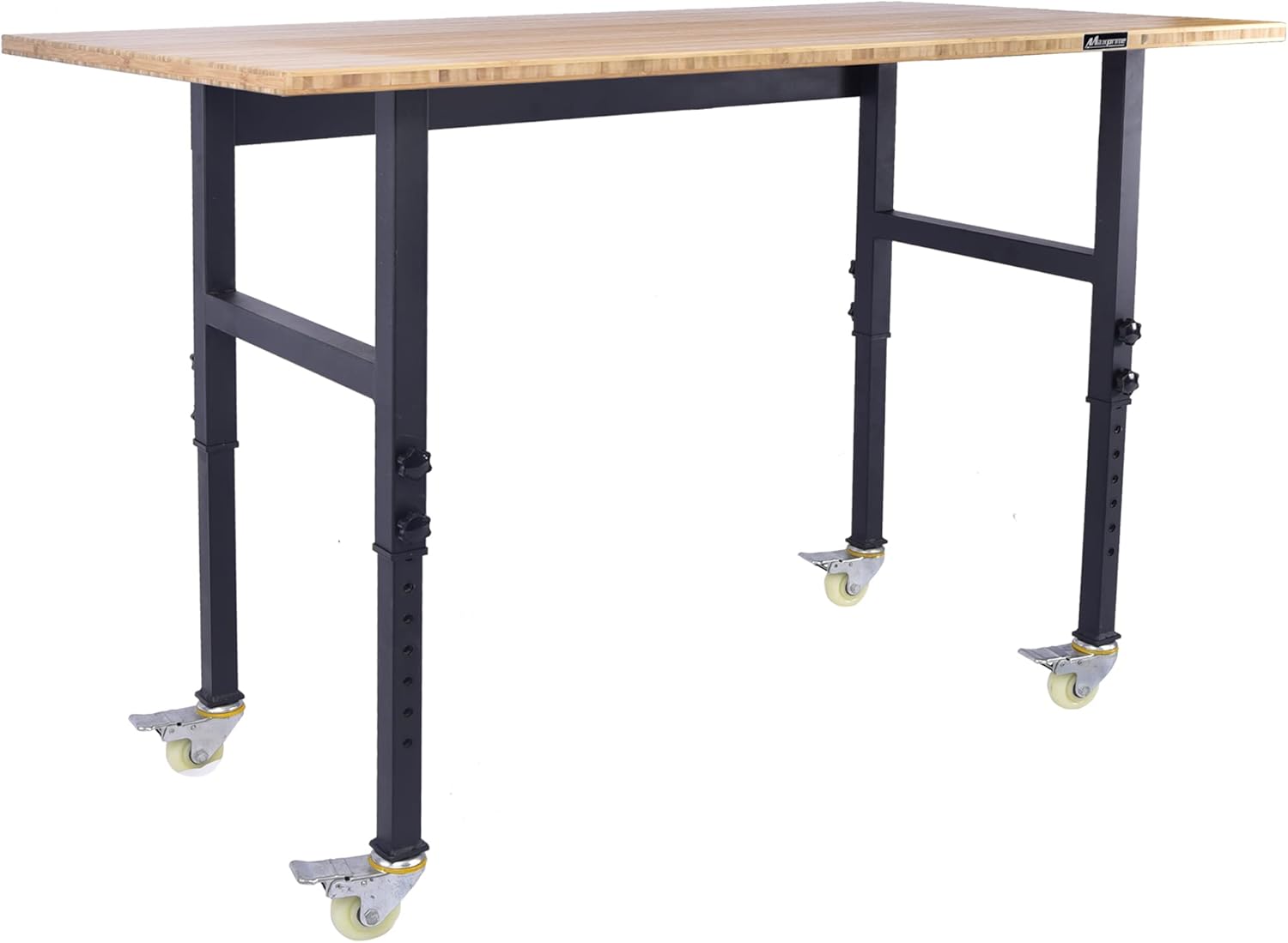 Amazon.com: MAXXPRIME Adjustable Workbench, 59" Mobile Bamboo Top ...