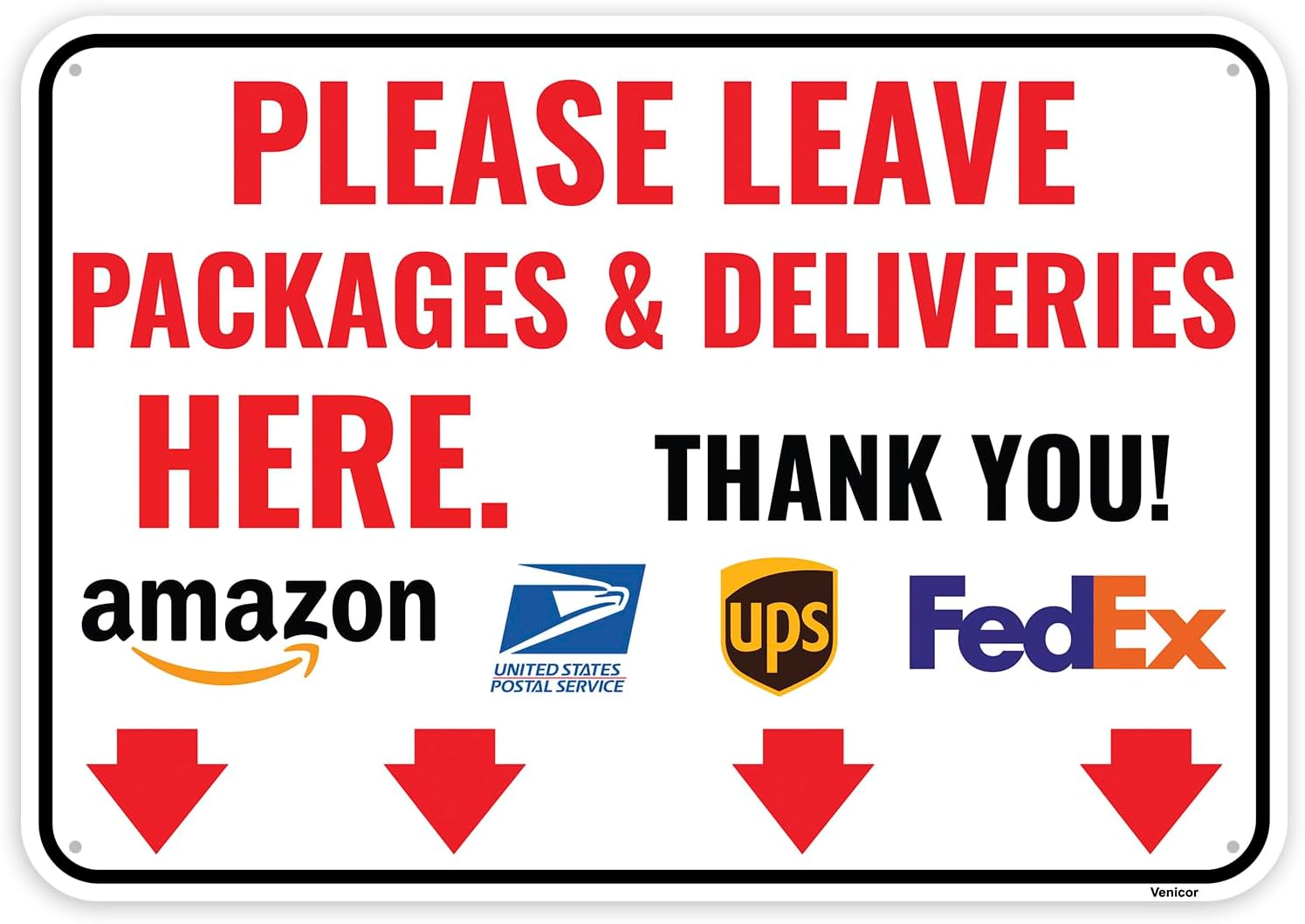 Amazon.com: Package Delivery Sign, Leave Package Here, Amazon, UPS, DHL ...