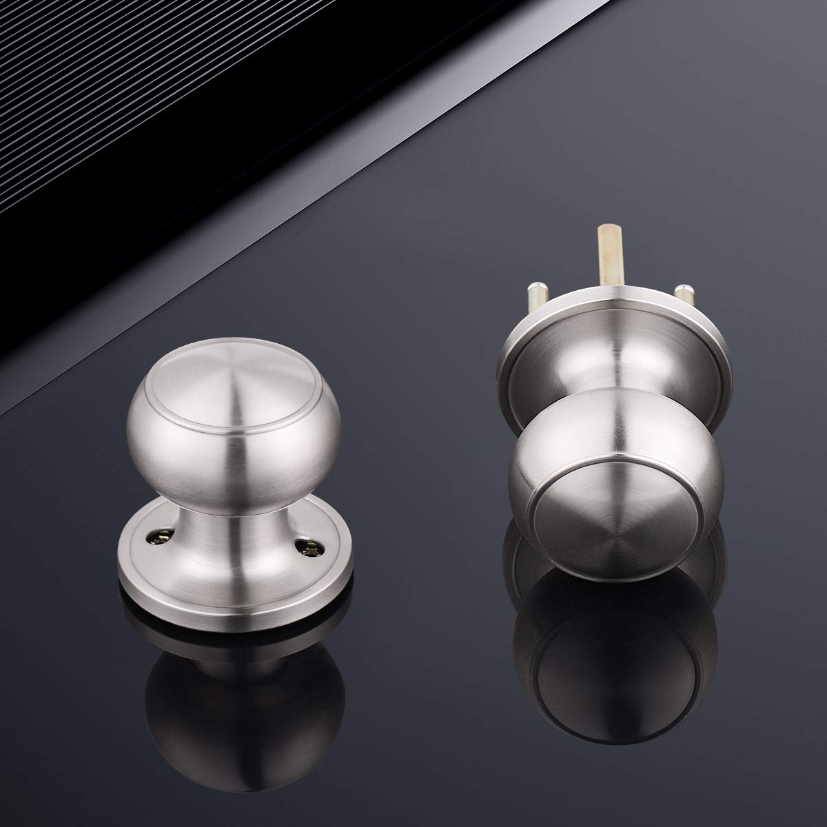 Snapklik.com : 10 Pack Keyless Brushed Nickel Door Knob Passage Door ...