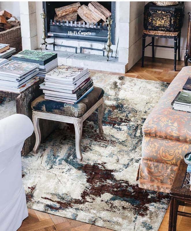 Buy ELFIN RUGS Kashmiri Texture Silk Carpet for Living Room Bedroom Hall Carpet 4x6 Size 120x180 ...