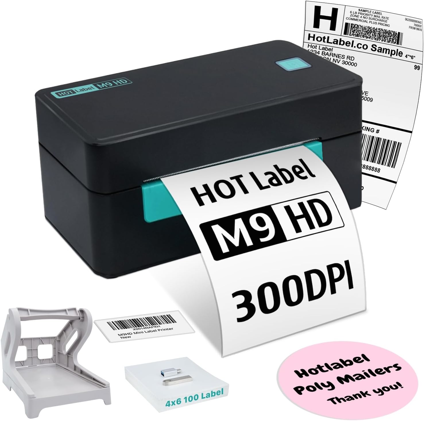 Hotlabel Thermal Label Printer 300DPI Shipping Label Printer, 4x6 ...