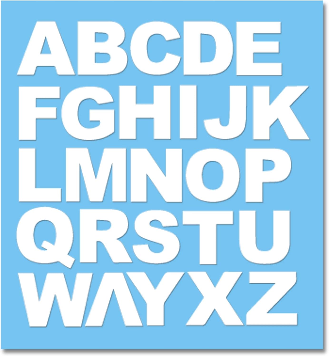 1 x Set of Big White Letters Full Alphabet - Removable Self Adhesive ...