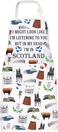 Amazon.com: WSNANG Scottish Apron for Women Scotland Kitchen Apron with ...