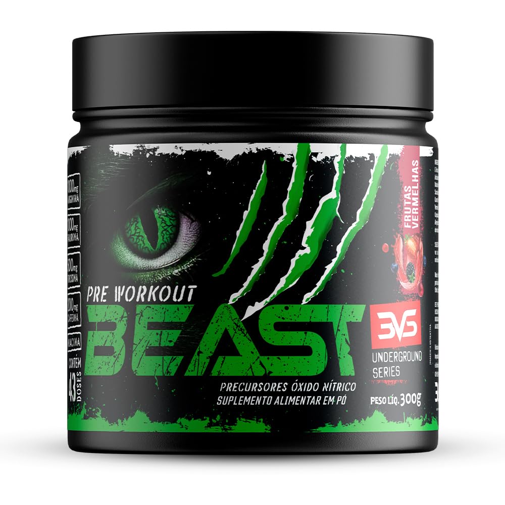 3VS Nutrition Pré-Treino Beast 300g Sabor Frutas Vermelhas | Amazon.com.br