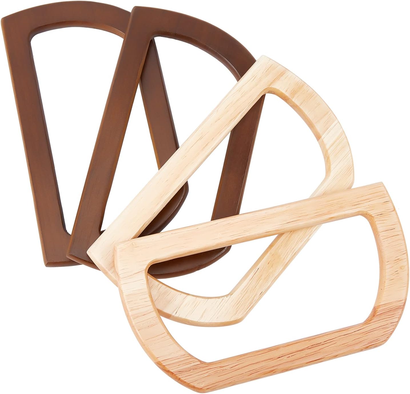 Amazon.com: WADORN 4Pcs Wooden Bag Handles, 2 Colors Wooden Purse ...
