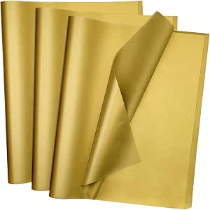 Amazon.com: 100 Sheets Gold Tissue Paper Artdly 12 x 20 Inches Gold ...