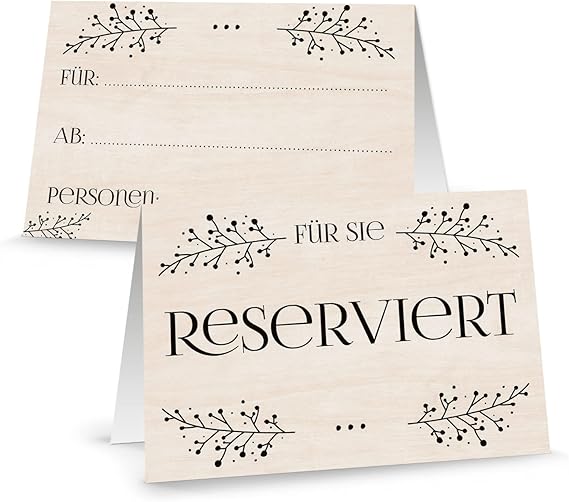 Logbuch-Verlag 25 Reserviert Schilder Gastronomie - Tischaufsteller ...