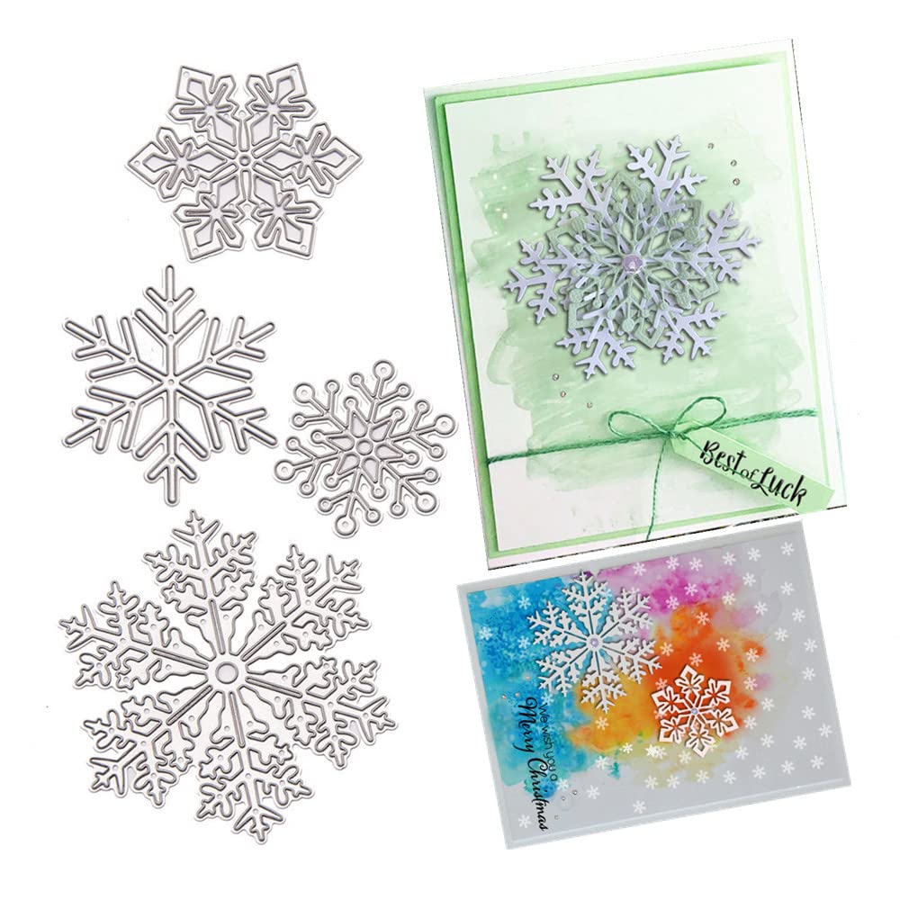 Amazon.com: Winter 4pcs Snowflakes Cutting Dies, Christmas Big ...