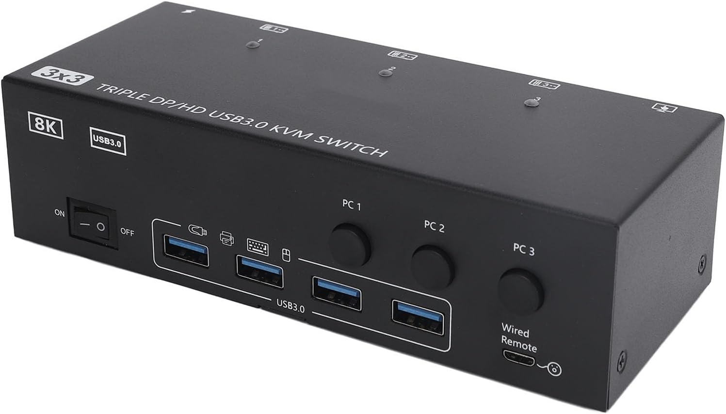 Annadue 3 * 3 Triple HD USB3.0 KVM Switch Support 8K 60Hz 4k 144Hz ...