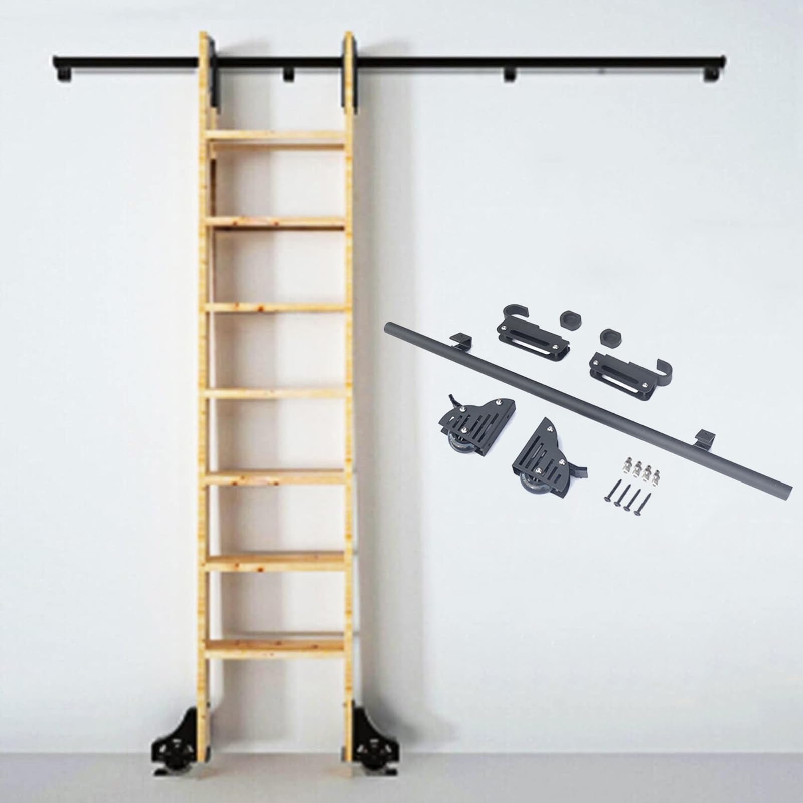 Library Ladders Hook Our Hook And Rolling Ladders — Barn Door