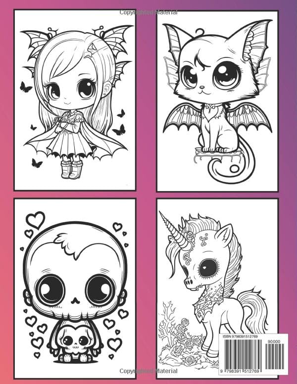 Snapklik.com : Creepy Chibi Coloring Book: 50 Spooky Kawaii & Pastel ...