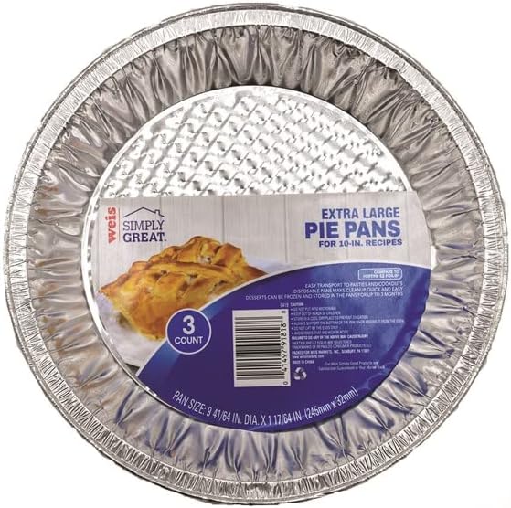 Amazon.com: Weis Simply Great, Foilware XL Pie Pan 10 inch, 3pk, 3 ...