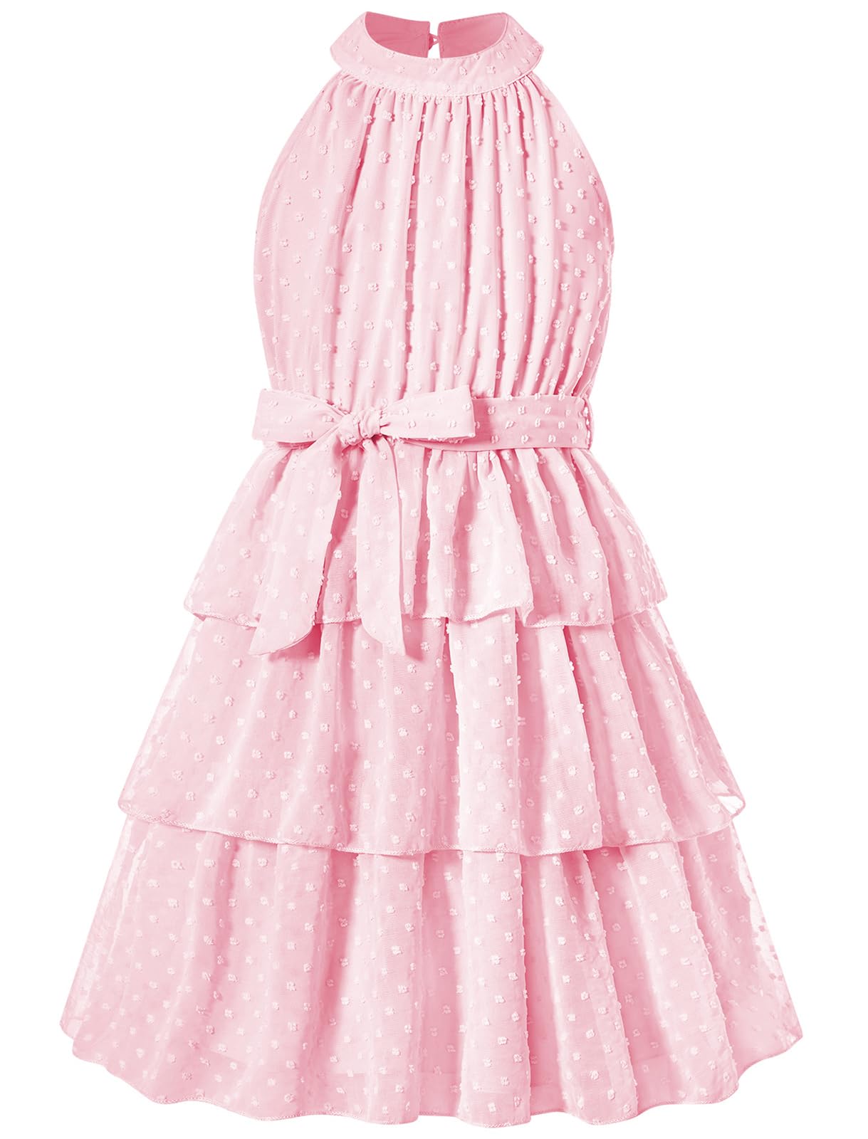 Amazon.com: Move Dance Girls Halter Neck Dress Summer Flared A-Line ...