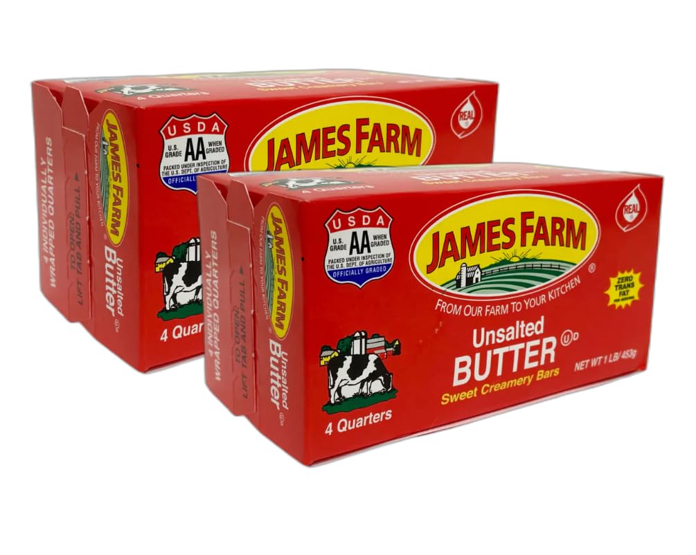 Amazon.com: Generic James Farm Sweet Cream Unsalted Butter - 1 Lb (4 ...
