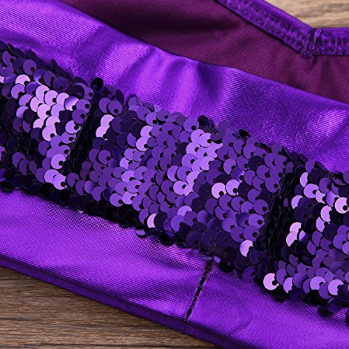 Doomiva Kids Girls Glittery Sequins Halter Bra Tops Crop Top Ballet ...