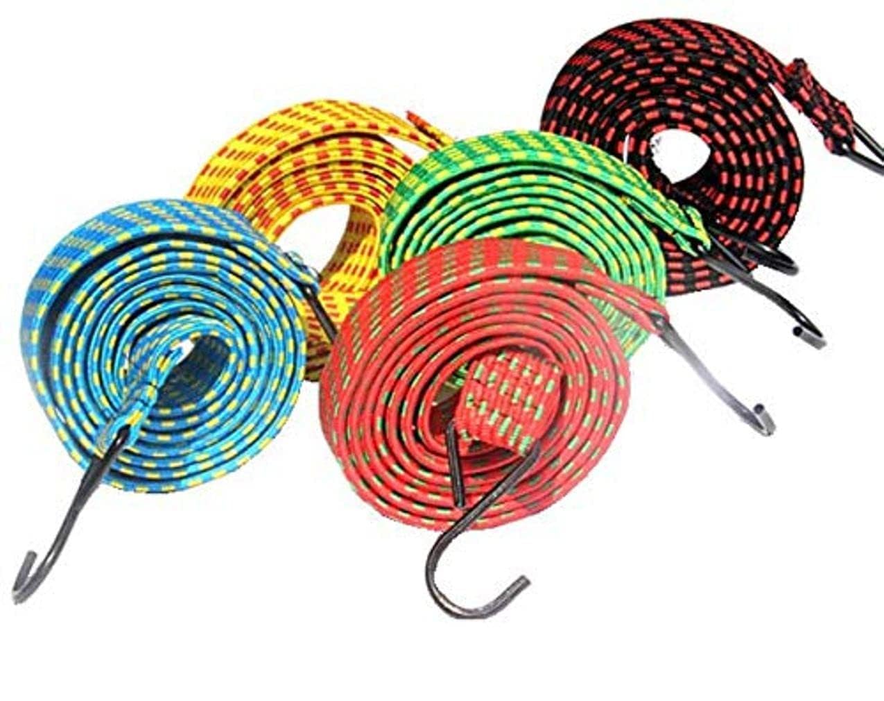 Stretchable Elastic Rope with Durable Steel Hooks | Flat Rubber Bungee ...
