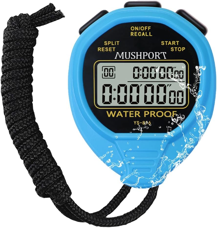 Amazon.com: MUSHPORT Waterproof Stopwatch Timer 30 Laps/Splits Only ...