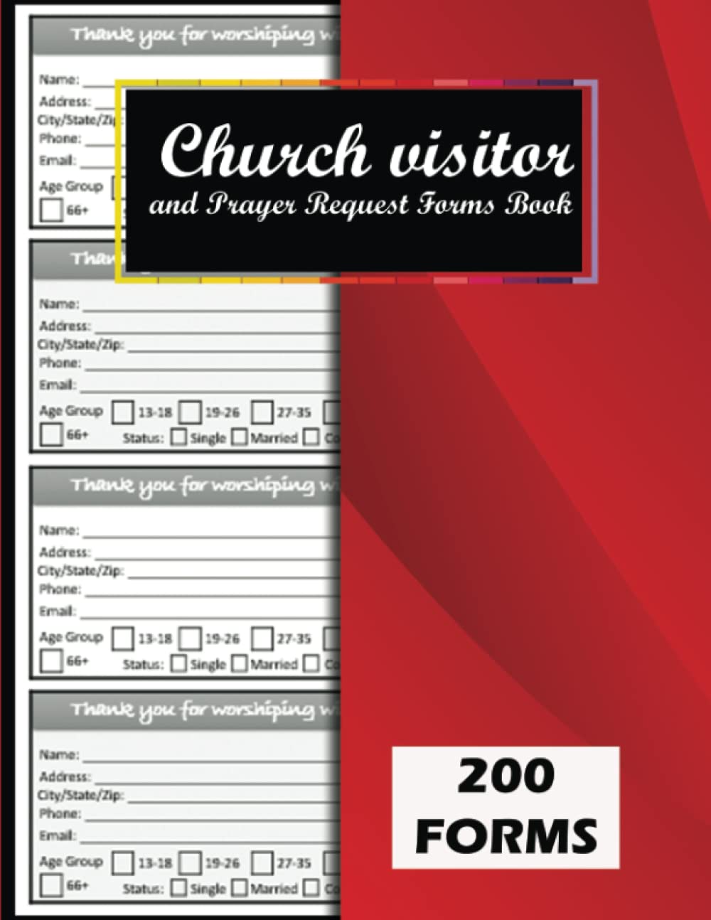 Church Visitor and Prayer Request Forms Book: 200 Visitor Welcome Form ...