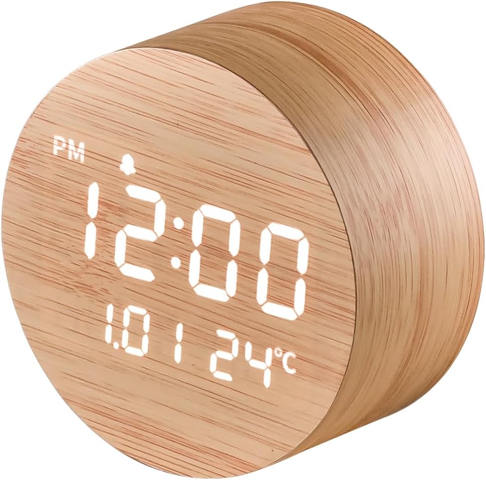 Amazon.com: Oxmidud 2-in-1 Wooden Analog Clock & Calendar - Silent No ...