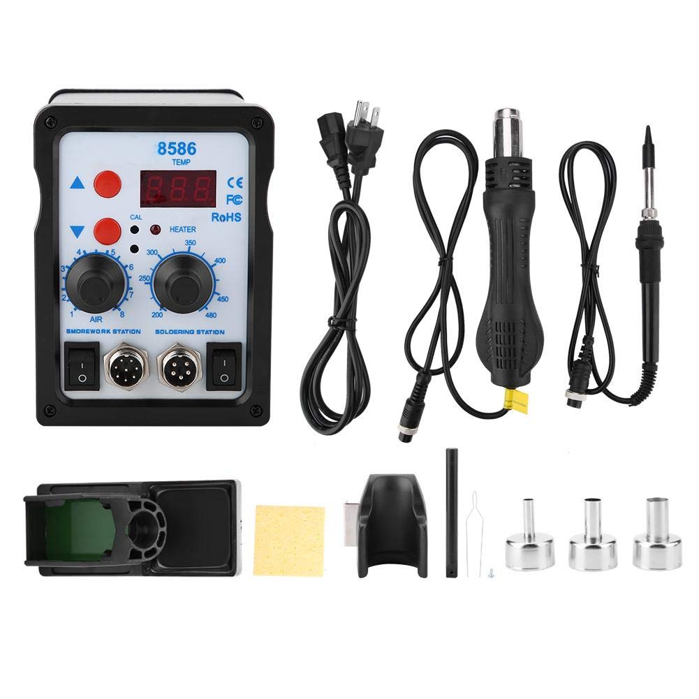 Buy Rework Station Soldering Iron Kit, 8586 2 in 1 SMD Rework Station ...