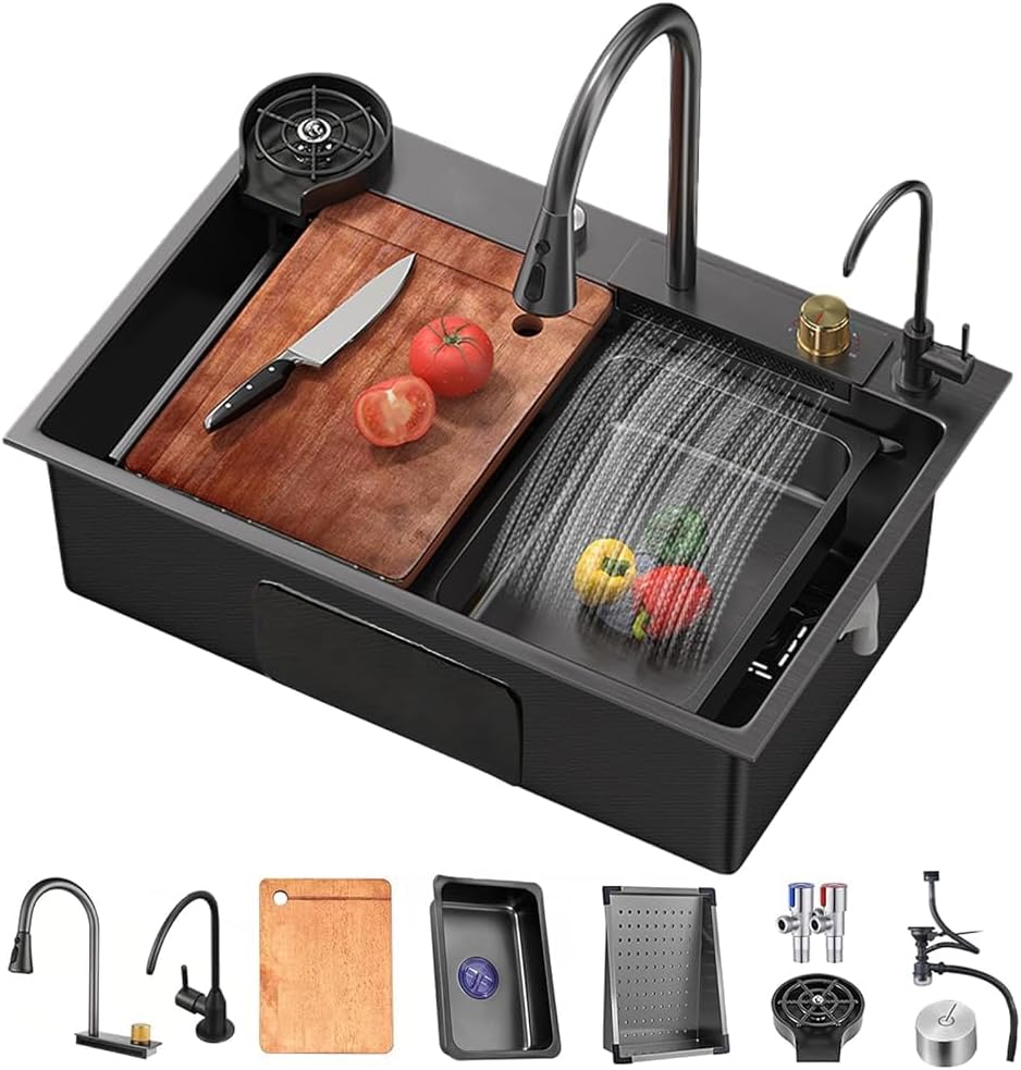 Kitchen Sink Flying rain Waterfall Kitchen Sink 306 Stainless Steel ...