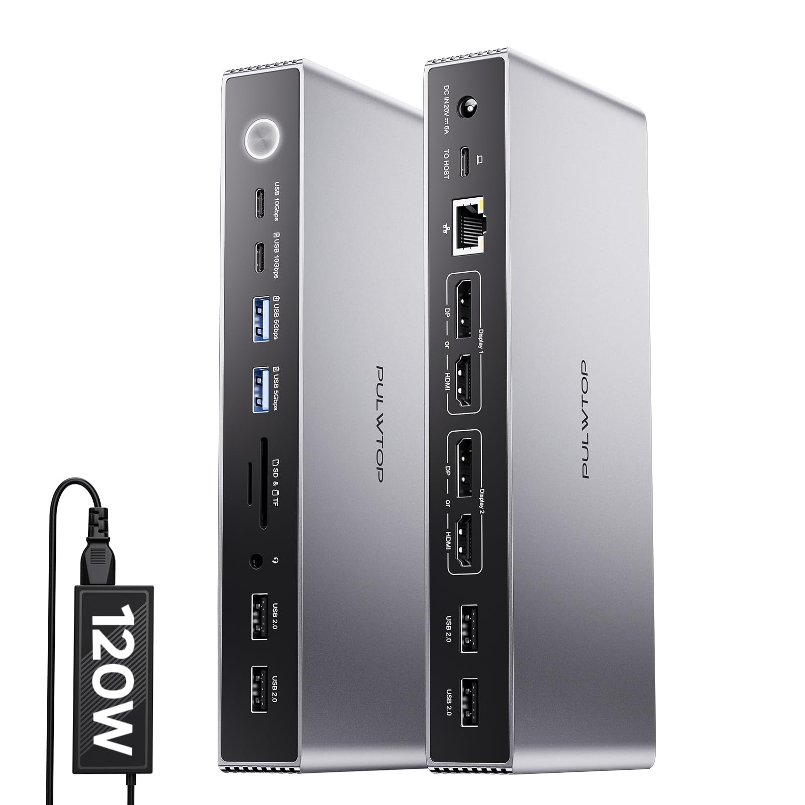 Snapklik.com : Displaylink Docking Station, PULWTOP USB C DisplayLink ...