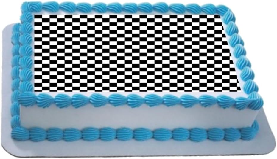 Sprinkles & Toppers Ltd Small Black/White Checker Board A4 Edible Icing ...