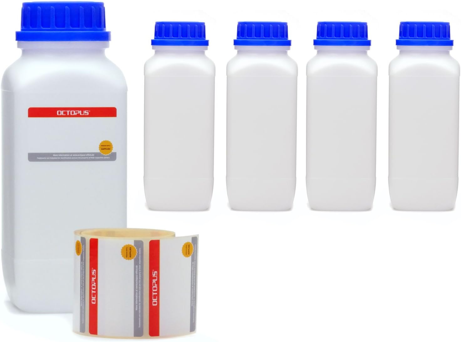 sourcing map Plastic Lab Chemical Reagent Bottle 1000ml/34oz Wide Mouth ...