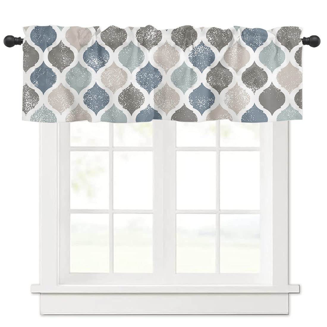 Amazon.com: WELLYUK 54" X 18" Curtain Valance for Windows, Moroccan ...