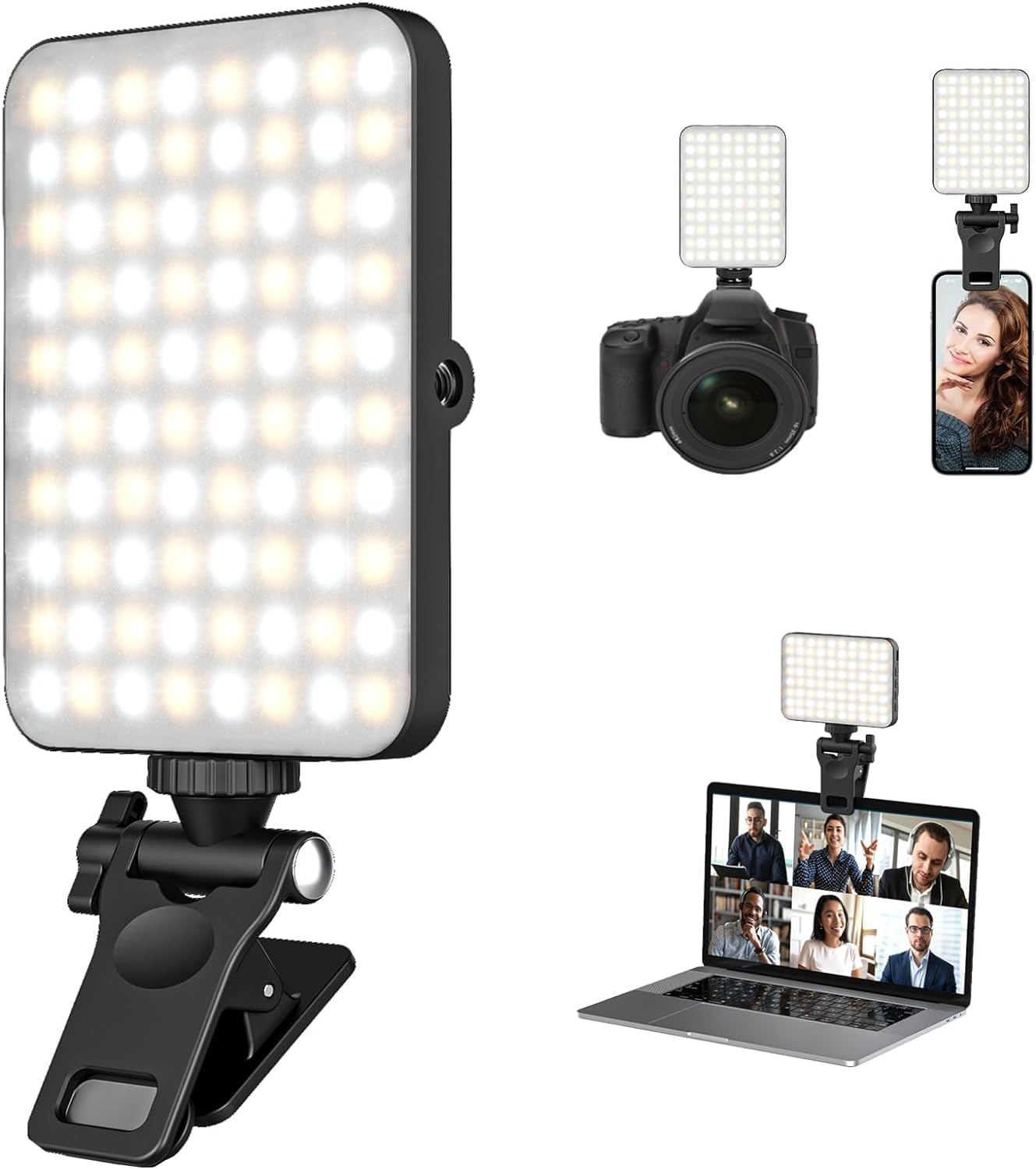 LucaSng LED Selfie Light, 60 LED 2200mAh Rechargeable Cell Phone Fill ...
