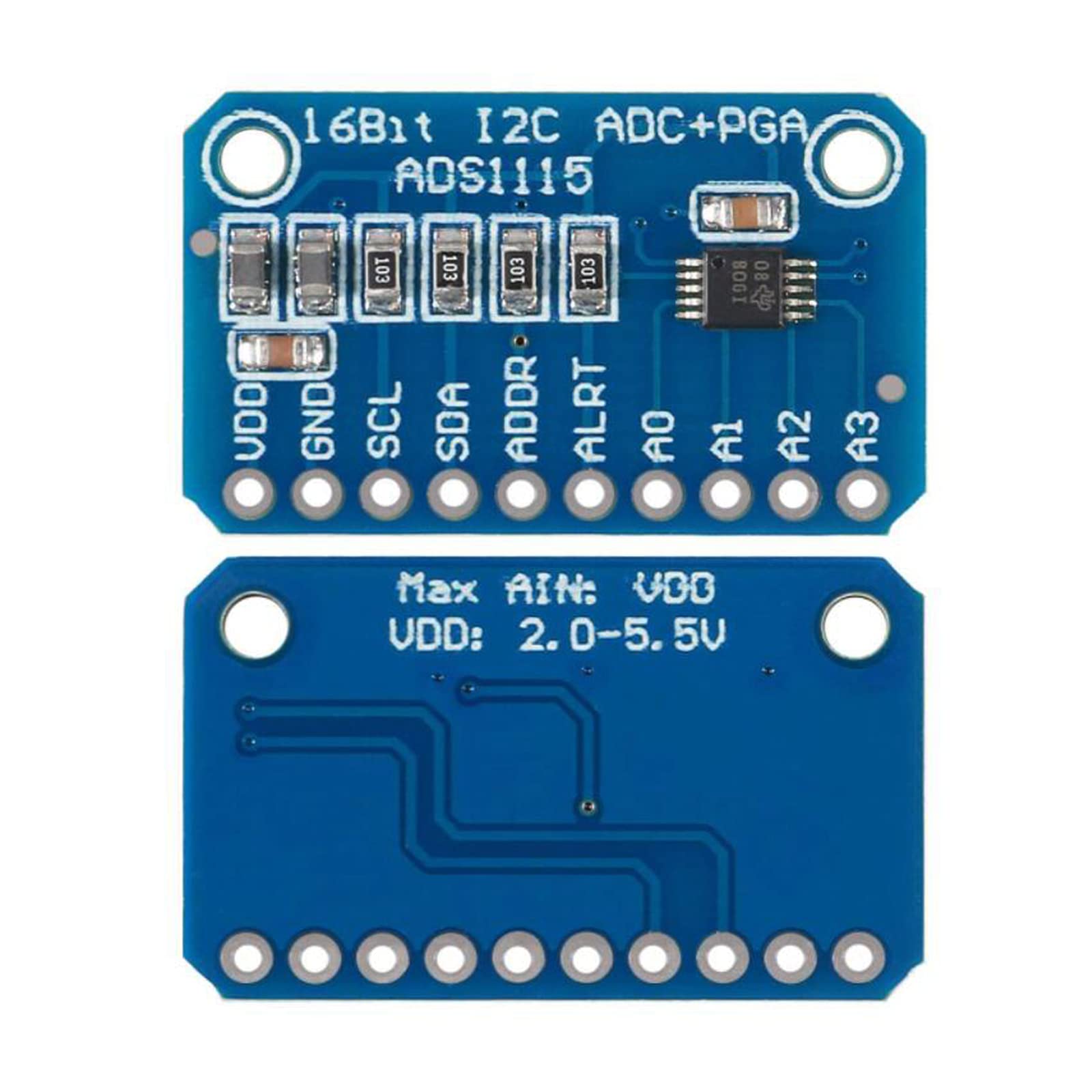 Snapklik.com : AEDIKO 2pcs ADS1115 16 Bit 16 Byte 4 Channel I2C IIC Analog-to-Digital ADC PGA ...