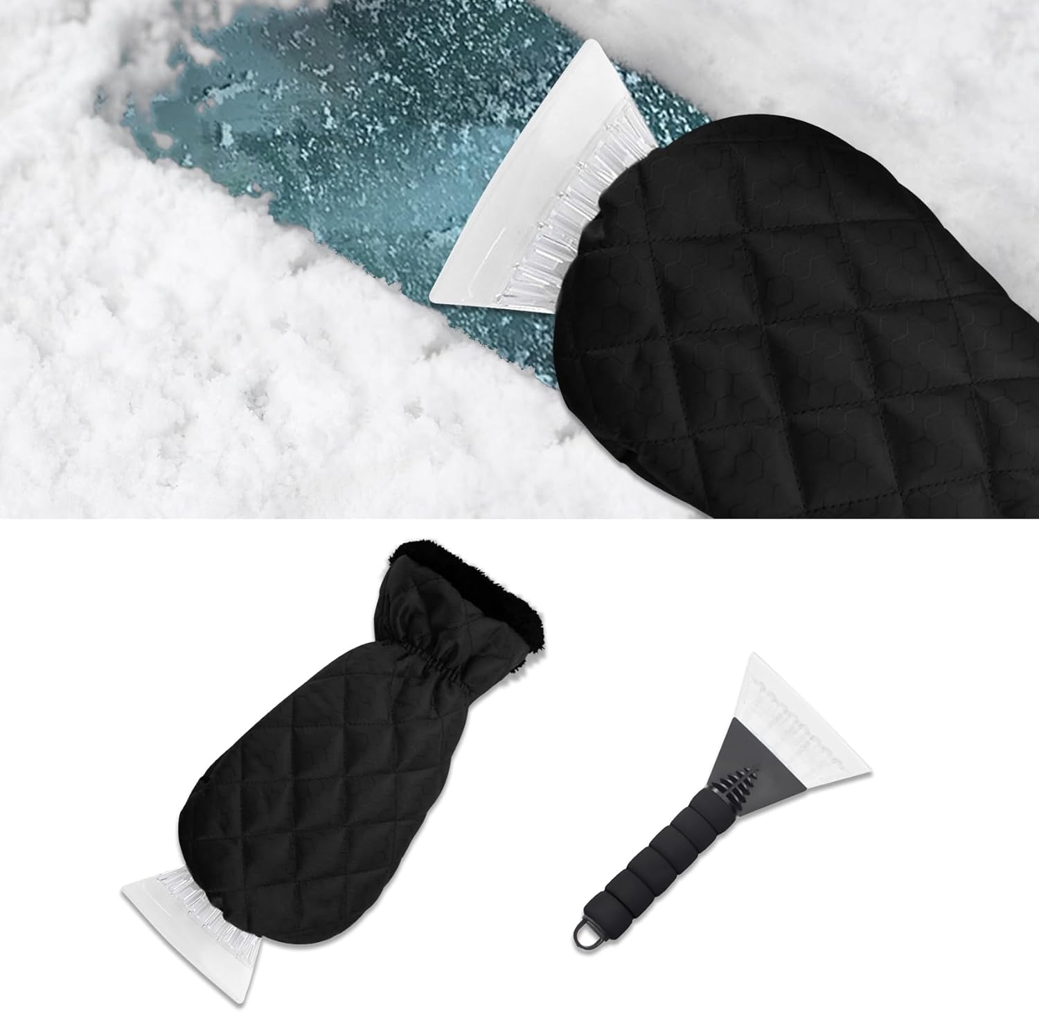 Amazon.com: CHRYMUM Ice Scraper with Glove, Windshield Scraper, Lined ...