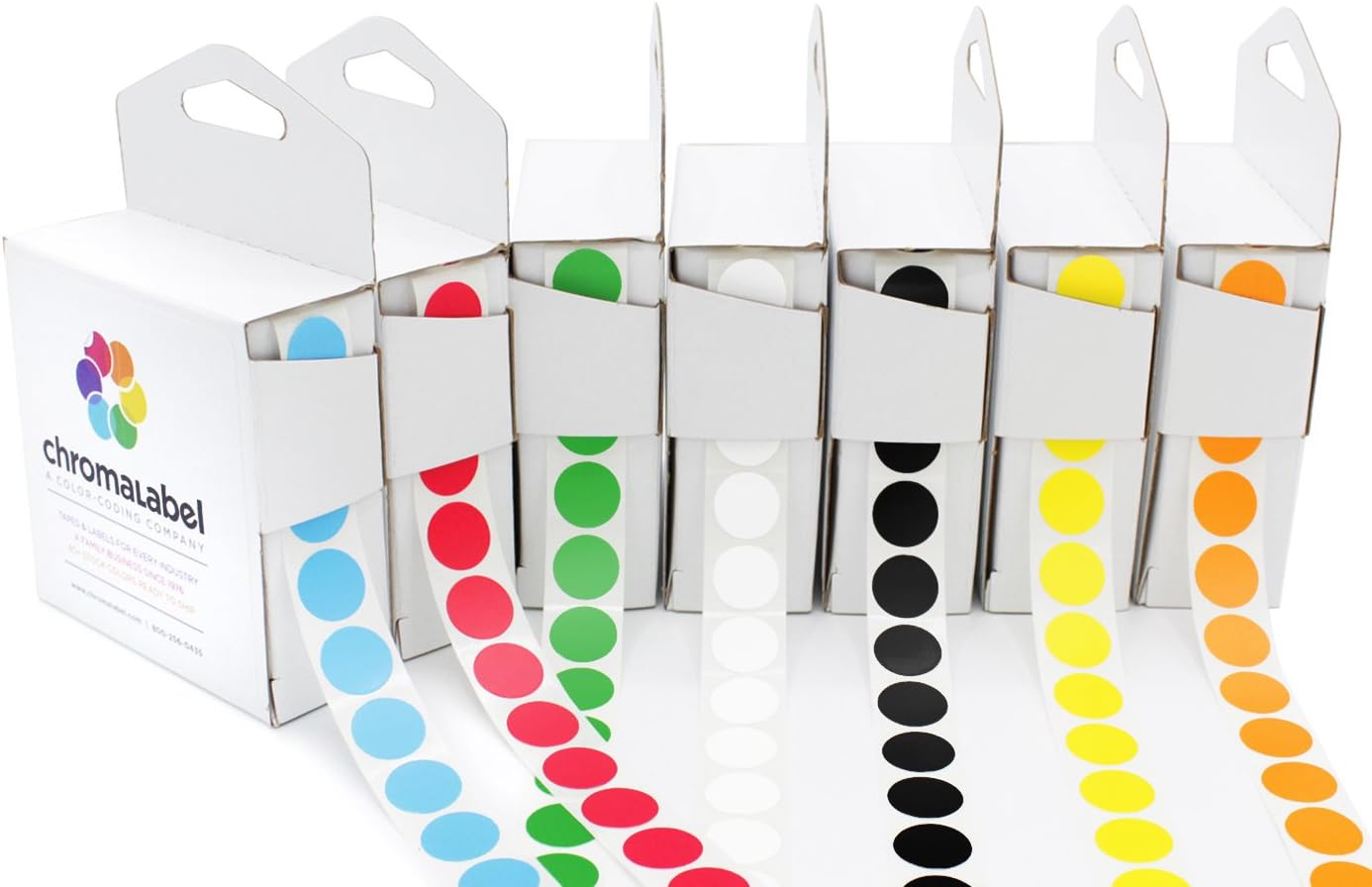 Amazon.com : ChromaLabel 0.50 Inch Standard Color Code Dot Label Kit, 7 ...
