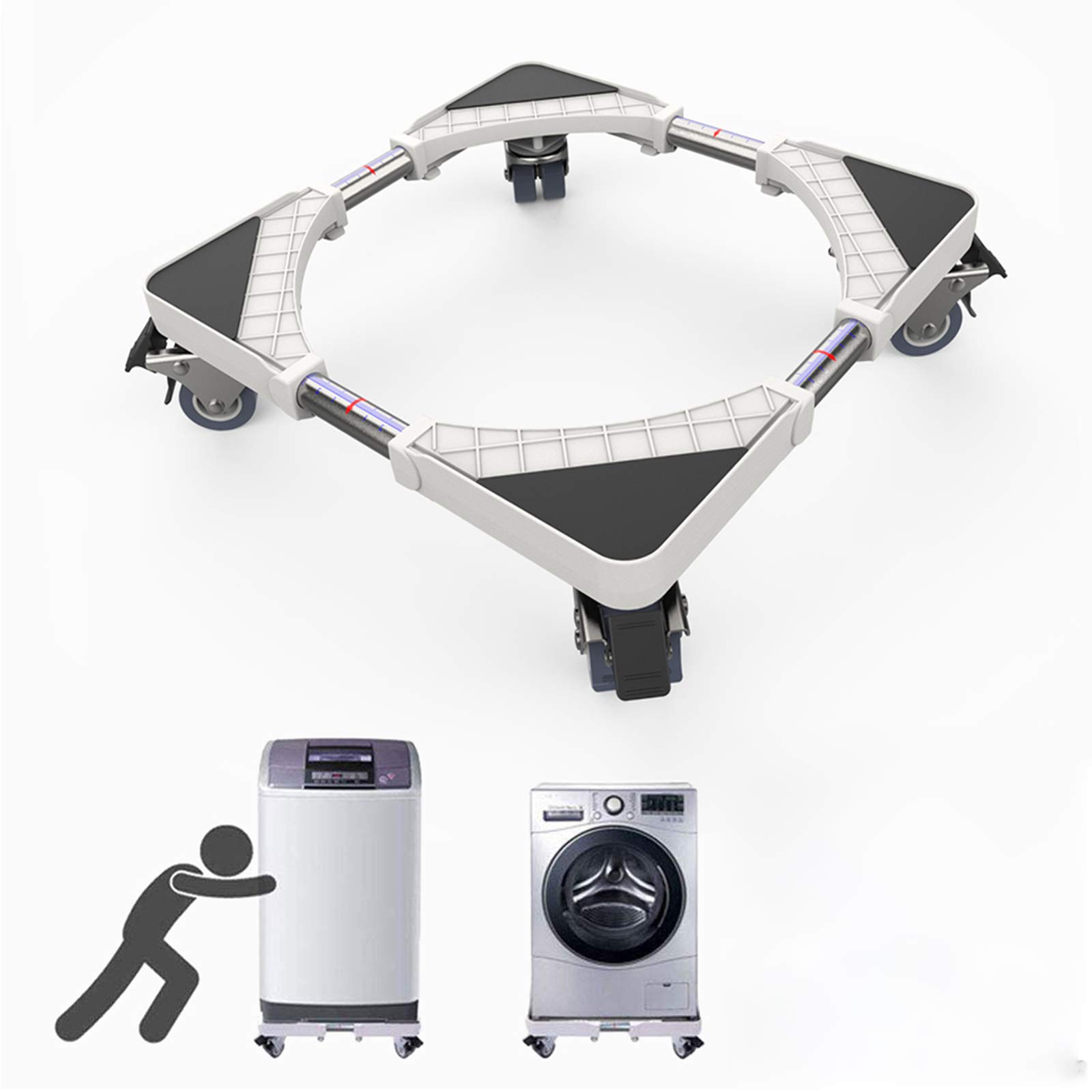 Buy Washing Machine Stand Dolly Movable Base with 4×2 Locking Rubber ...