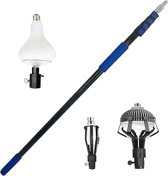 Karveden 28FT Reach Light Bulb Changer for High Ceilings with Pole, 5 ...