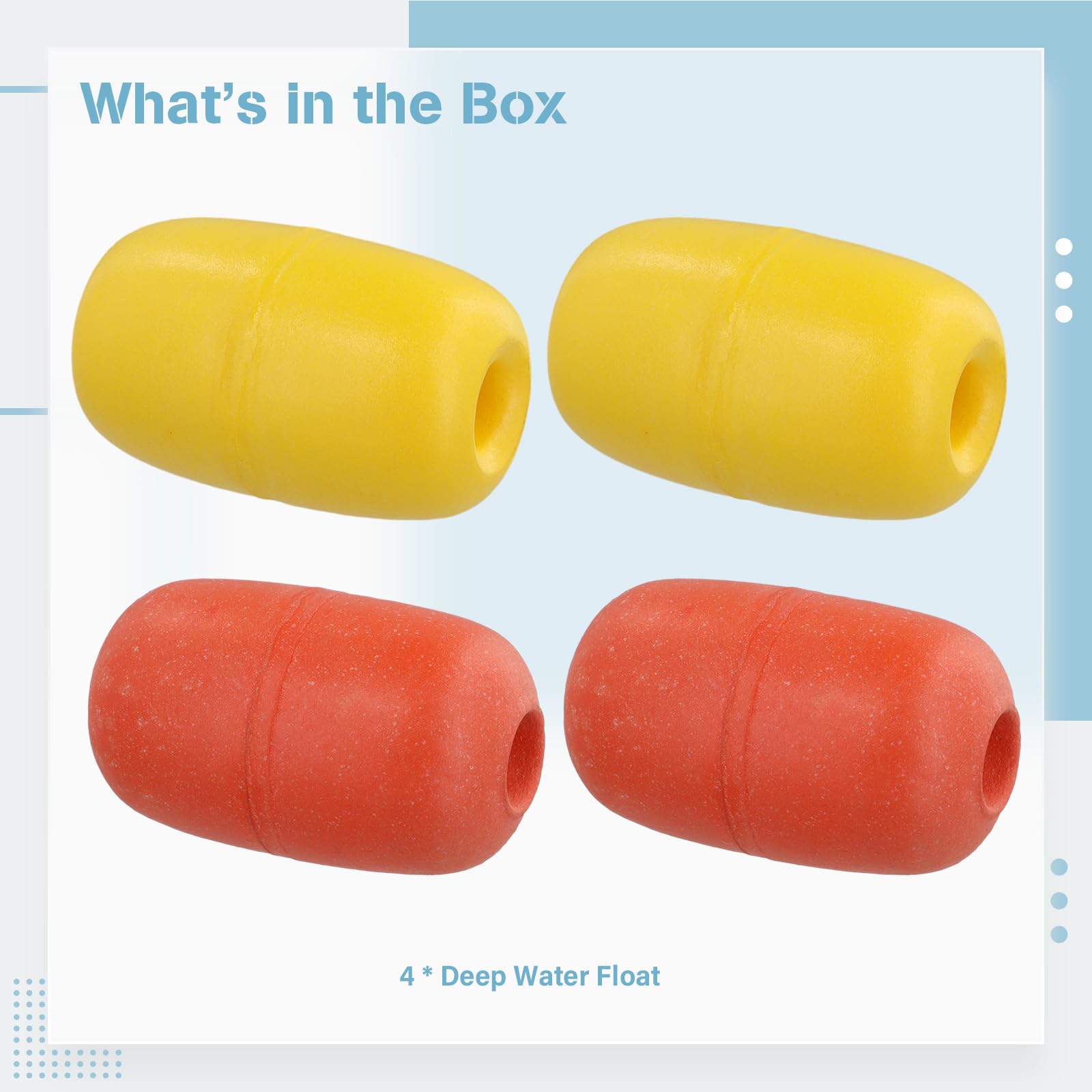 Snapklik.com : 4 PCS Deep Water Floats, Crab Trap Floats, 43” X 28 ...