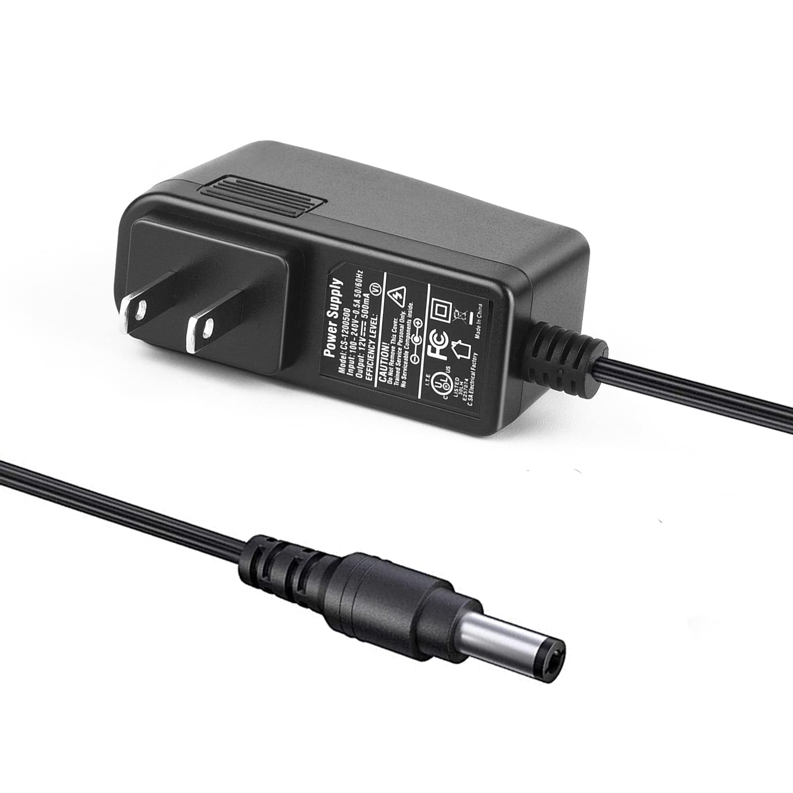 [UL Certified] Security-01 AC to DC 12V 0.5A 500mA Power Supply Adapter ...