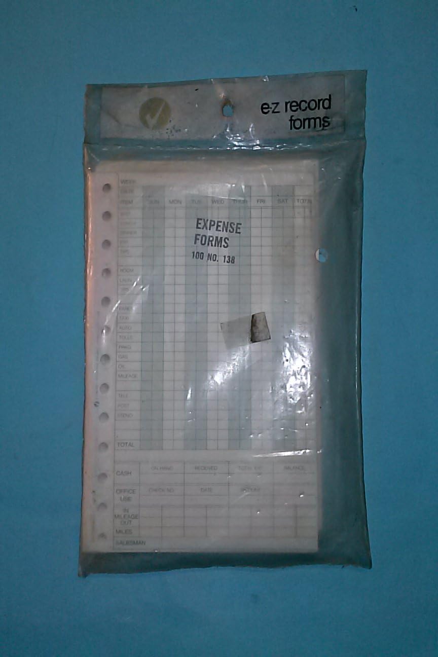 Amazon.com : E-Z Record Expense Forms 100 No. 138 13 Hole Punch 4" x 6 ...